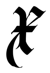 Letter x in gothic style alphabet the symbol Vector Image