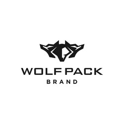 Wolf pack emblem logo Royalty Free Vector Image