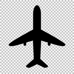 Airplane flight route icon in transparent style Vector Image