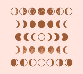 Boho Moon Phases - Lunar Art Royalty Free Vector Image