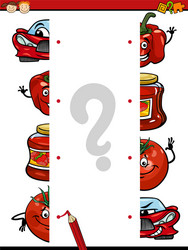 Cartoon educational halves task Royalty Free Vector Image