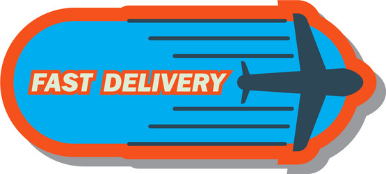 Delivery concept free fast food sticker Royalty Free Vector