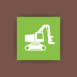 Deforestation line icon with forest harvester Vector Image