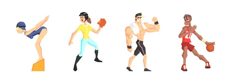 People character do sport and physical activity Vector Image