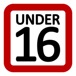 16 age restriction sign Royalty Free Vector Image