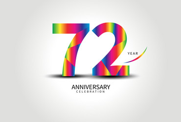 72 year anniversary celebration logo red Vector Image