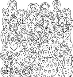 Russian matryoshka icon set outline style Vector Image