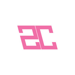 Abstract letters 2c geometric dots line logo Vector Image