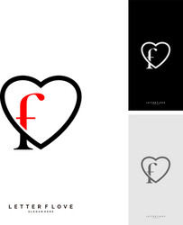 Letter f heart logo icon design template elements Vector Image