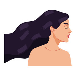Young woman profile Royalty Free Vector Image - VectorStock