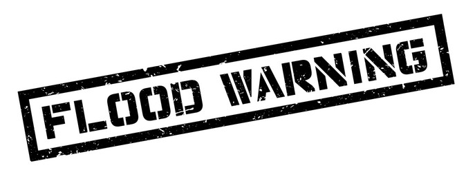 Flood warning rubber stamp Royalty Free Vector Image