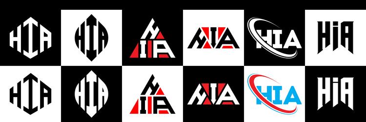 Hia logo letter design Royalty Free Vector Image