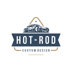 Hot rod car logo template design element Vector Image
