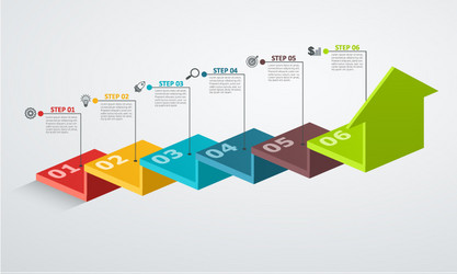 Five arrow steps slide template Royalty Free Vector Image