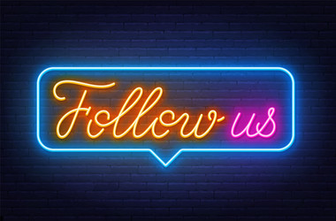 Follow me neon text sign Royalty Free Vector Image