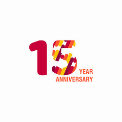Number 15 template design for anniversary Vector Image
