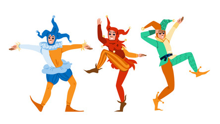 Costume juggler jester medieval Royalty Free Vector Image