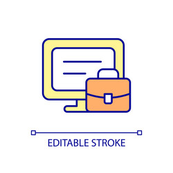 Remote workplace blue rgb color icon Royalty Free Vector