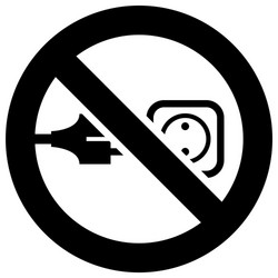 No plug prohibited sign forbidden round sticker Vector Image