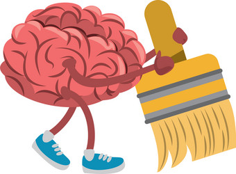 Human brain intelligence and creativity cartoons Vector Image