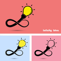 Colorful infinity bulbs depicting infinite ideas Vector Image