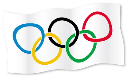 Olympic rings games logo editorial Royalty Free Vector Image