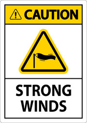 Water safety sign warning - strong winds Vector Image