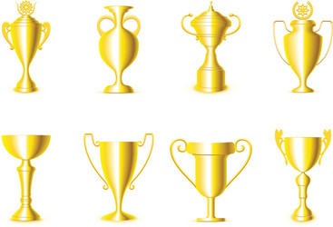 Award shelf trophy cups and medals competition Vector Image
