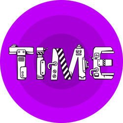 Font design for word spelling time with boy Vector Image