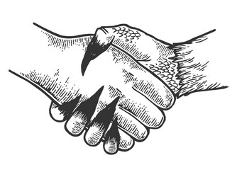 Handshake man and devil symbolizes risky deal Vector Image