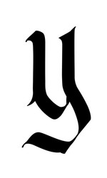 Letter y in the gothic style old alphabet Vector Image