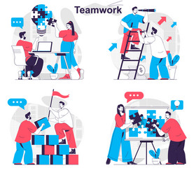 Teamwork business collection Royalty Free Vector Image