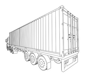Sketch drawing of truck Royalty Free Vector Image