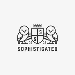 Two owls logo Royalty Free Vector Image - VectorStock