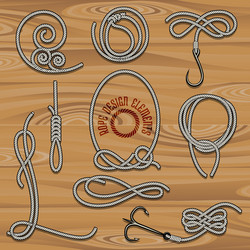 Nautical rope elements set Royalty Free Vector Image