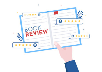 Book review template hand drawn cartoon flat Vector Image
