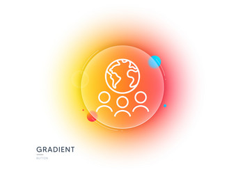 Global business line icon international Royalty Free Vector