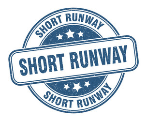 Short runway stamp label round Royalty Free Vector Image
