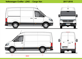 Volkswagen crafter passenger van l3h2 2017-2018 Vector Image