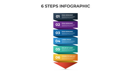 5 points steps infographic template arrow Vector Image