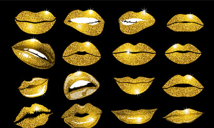 Gold Glitter Lips Vector Images (over 130)