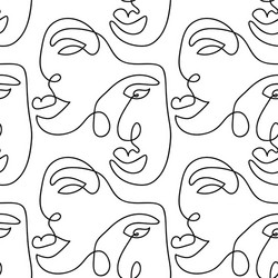 Abstract faces seamless pattern texture Royalty Free Vector