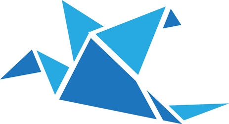 Blue bird poly icon design template isolated Vector Image