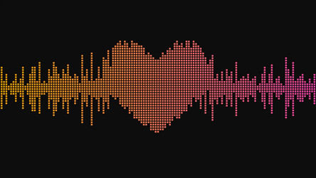 Sound wave heart shape music equalizer Royalty Free Vector