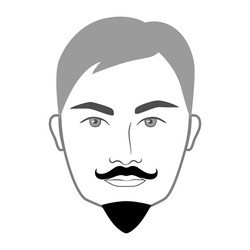 Pyramid mustache beard style men face Royalty Free Vector
