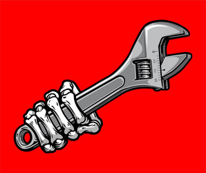 Skeleton holding tools template Royalty Free Vector Image