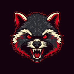 A logo of angry racoon s head designed Royalty Free Vector