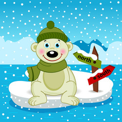 Polar bear says hello Royalty Free Vector Image