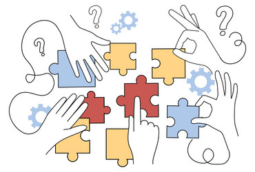 Putting Together Puzzle Pieces Vector Images (over 220)