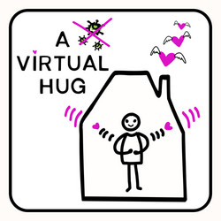 Sending virtual hug corona virus crisis text Vector Image